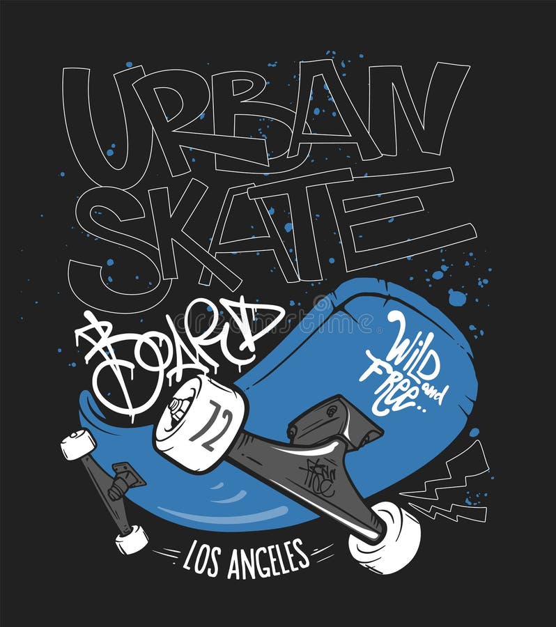 Skate Board Typography, T-shirt Graphics, Vectors. Stock Vector ...
