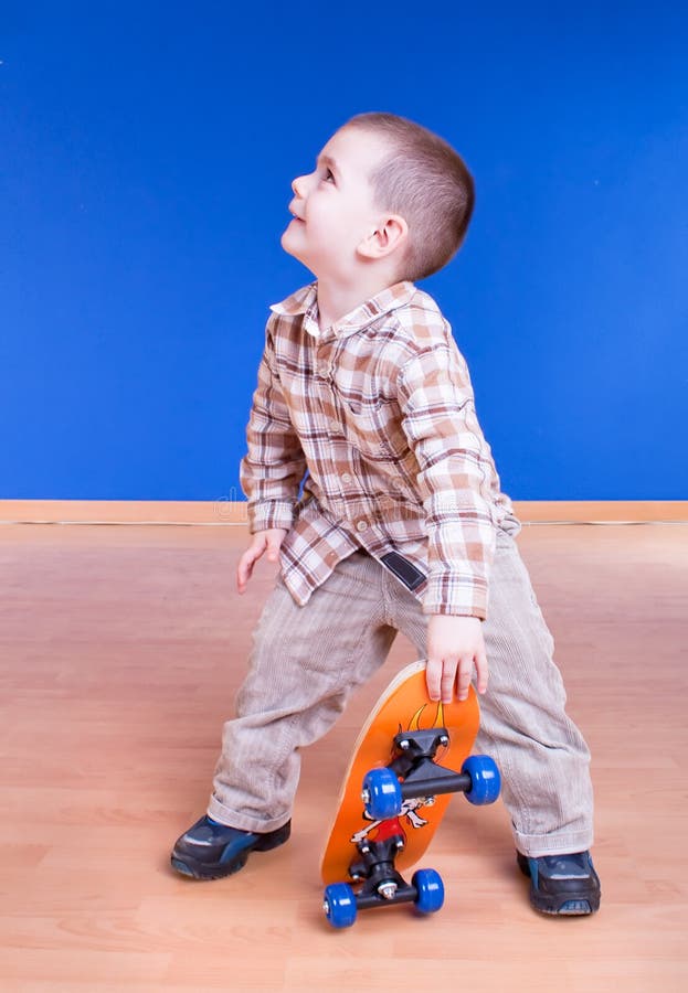 Skate Dude . Cute Boy with Skateboard Posing Stock Image - Image of ...