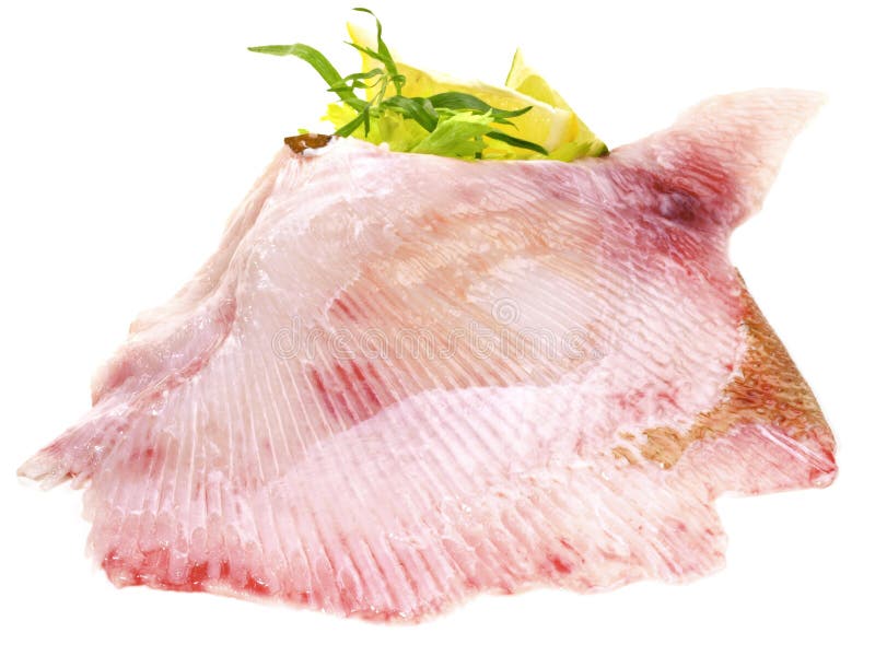 Skate Fish Wings raw stock image. Image of lemon, decoration - 146898733