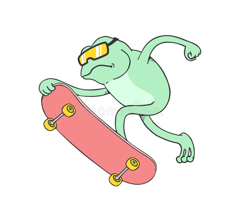 Skate frog draw stock vector. Illustration of athletic - 314199521