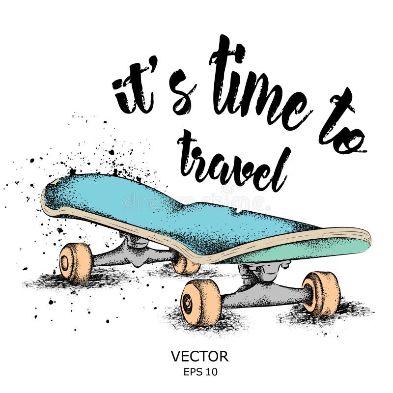 Skate and Grunge Texture Background. Vector Illustration. Stock Vector ...