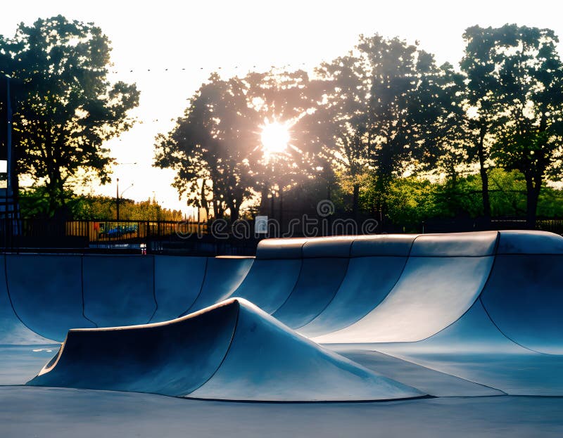 Skate Park in the Daytime. Unique Images, Warm Sunshine Stock ...
