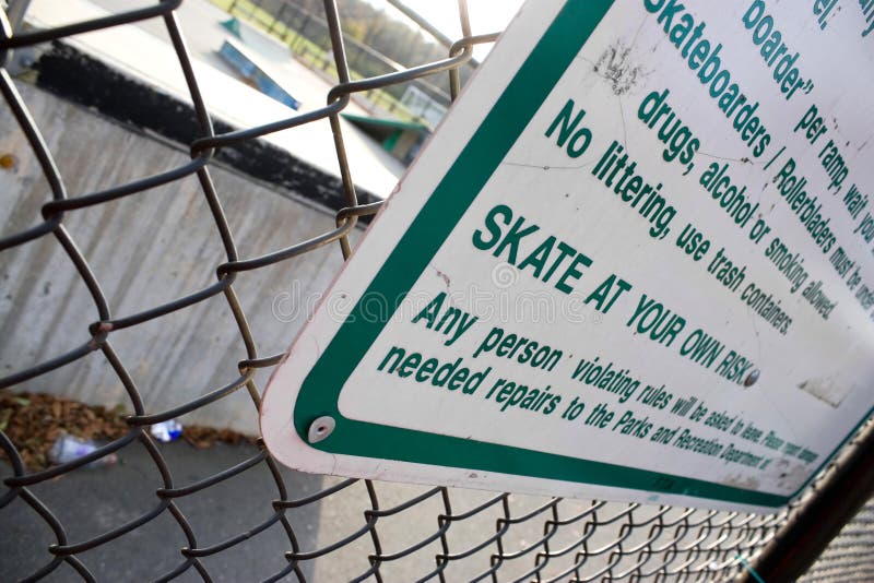Skate Park Rules stock photo. Image of littering, public - 8294598