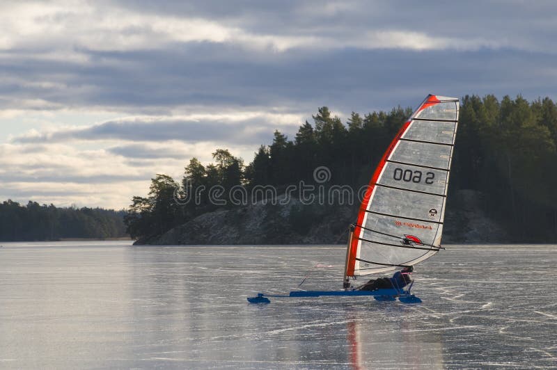 Skate sailing Sweden editorial stock photo. Image of copyspace - 27317788
