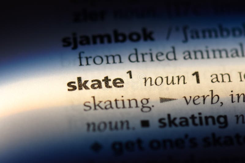 Skate stock image. Image of english, page, writing, definition - 126619655