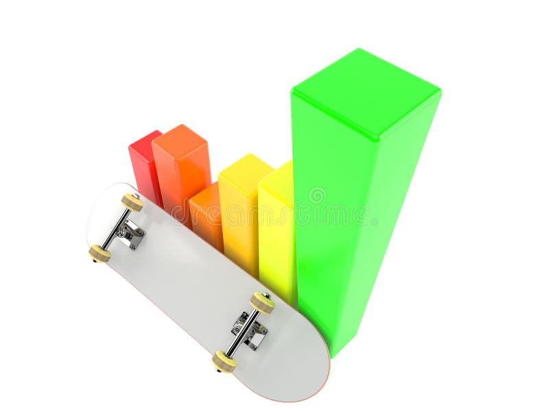 Skateboard with chart stock illustration. Illustration of diagram ...