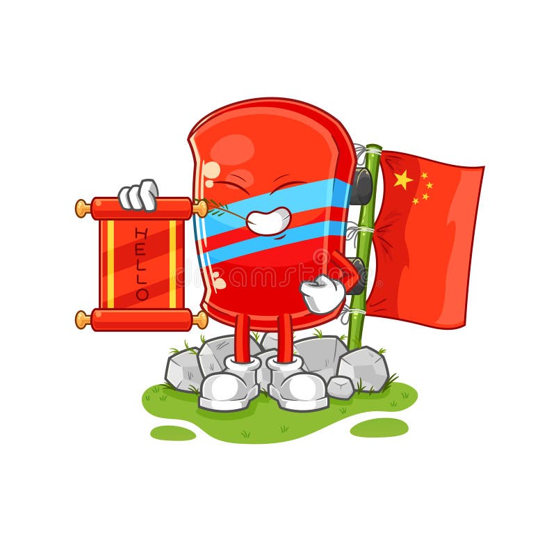 Skateboard Chinese Cartoon. Cartoon Mascot Vector Stock Vector ...