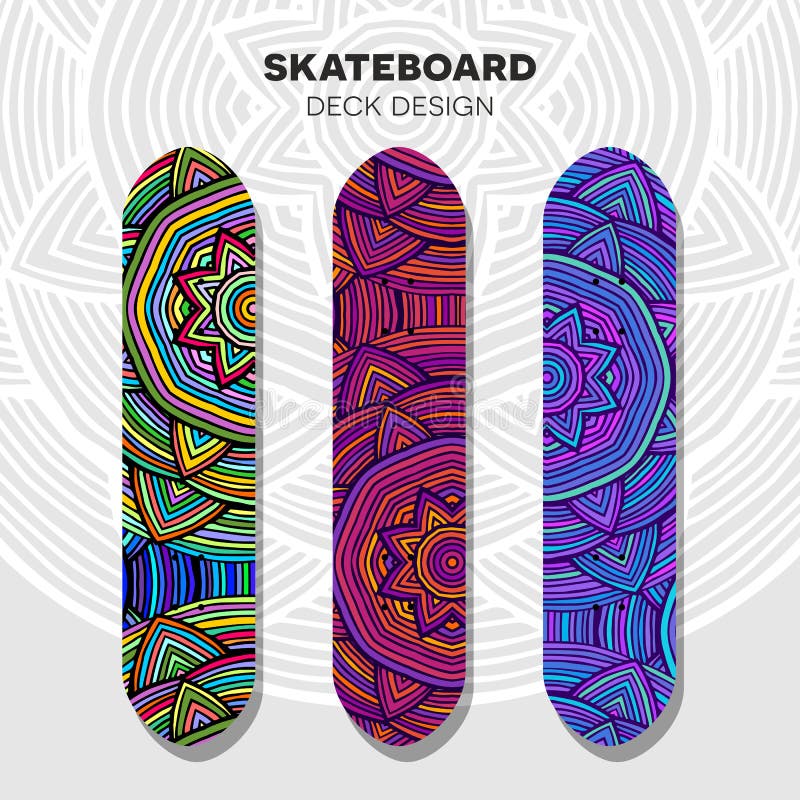 Skateboard Colorful Designs Stock Vector - Illustration of vector ...