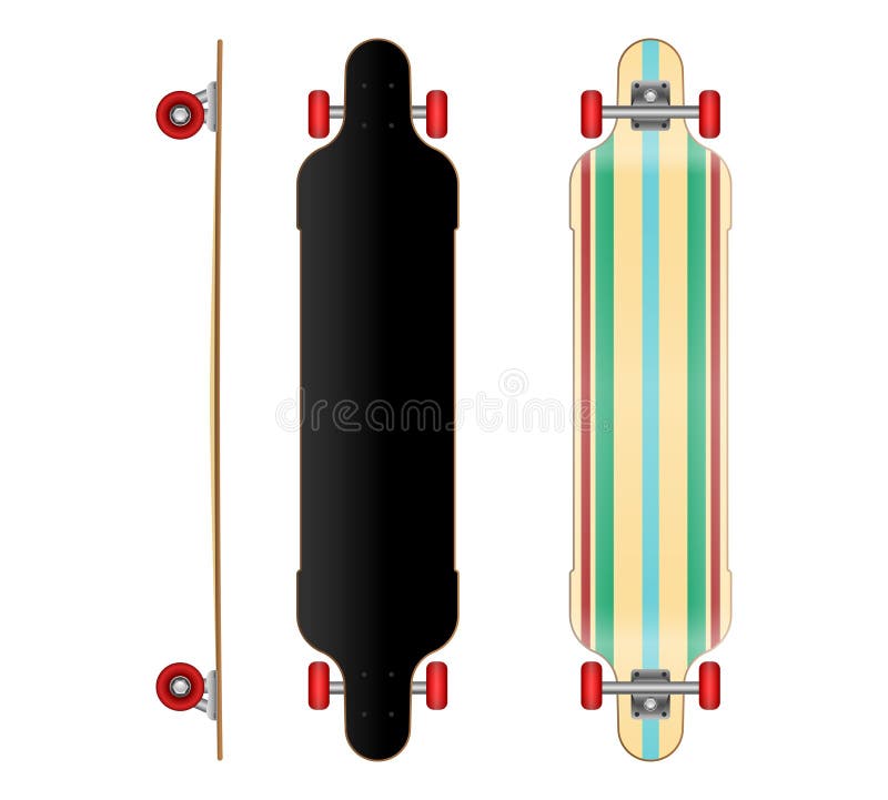 Set of Realistic Skateboard Deck Template Isolated. Eps Vector. Stock ...