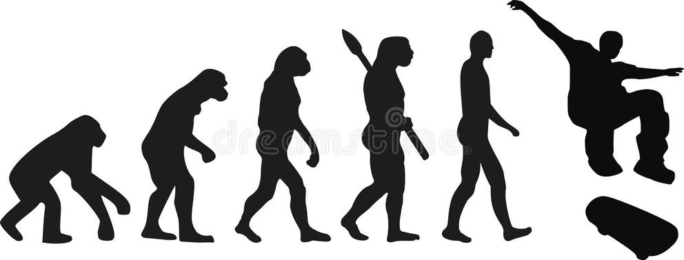 Skateboarder Evolution Stock Illustrations – 12 Skateboarder Evolution ...
