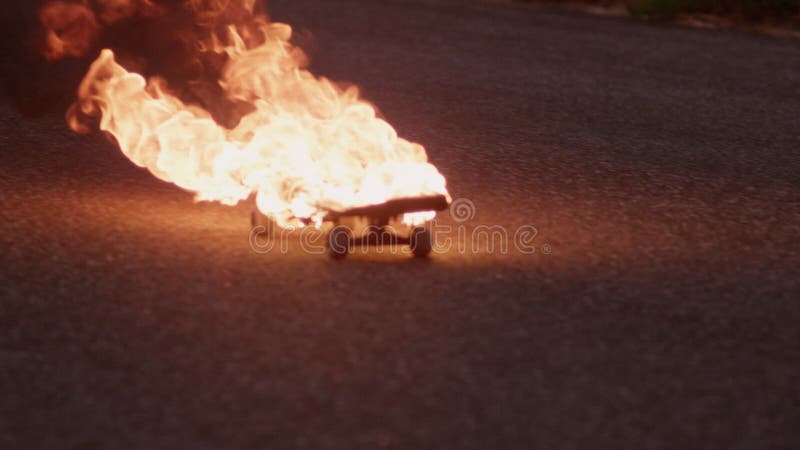 Skateboard on fire stock video. Video of streets, speed - 74618205