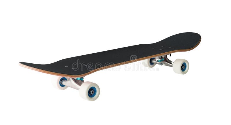 Side View of Skateboard Isolated on White. Stock Image - Image of ...