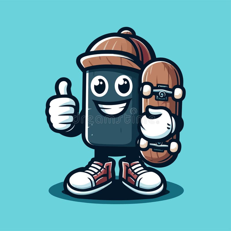 Skateboard Logo Mascot Style White Background Vector EPS10 Stock Vector ...