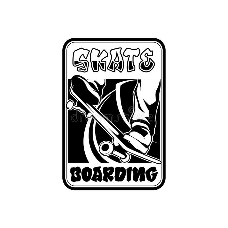 Skateboard Logo Vector. Skateboard Sticker Illustration Design Vector ...