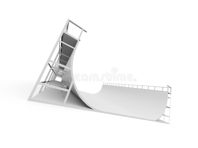 Skateboard Ramp Illustration. Side View Skate Park Construction. Stock ...