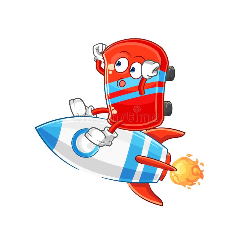 Skateboard Ride a Rocket Cartoon Mascot Vector Stock Vector ...
