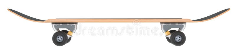 Skateboard, Side View. 3D Rendering Stock Illustration - Illustration ...