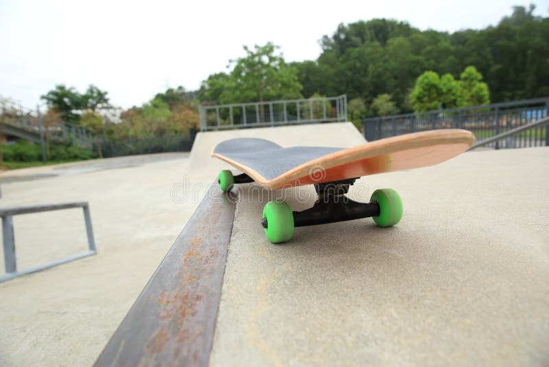 Skateboard on skatepark stock photo. Image of wheels - 70171440