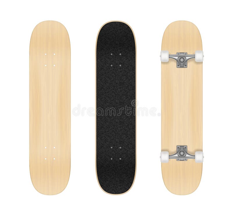 Skateboard Template for Your Design. Vector Realistic Illustration ...