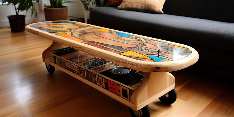 Skateboard Transformed into a Unique and Functional Coffee Table ...