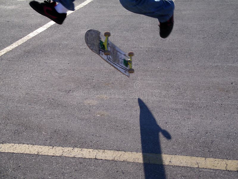 Skateboard Trick With A Shadow Stock Image - Image of jeans, blurr: 383893