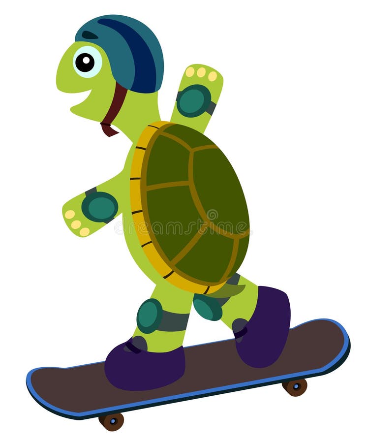 Skateboard turtle stock illustration. Illustration of sport - 23973915