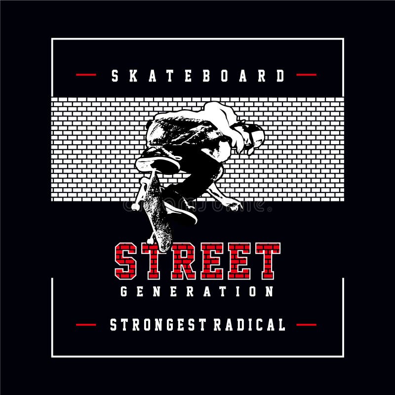 Skateboard Typography T Shirt Mock Up Stock Vector - Illustration of ...
