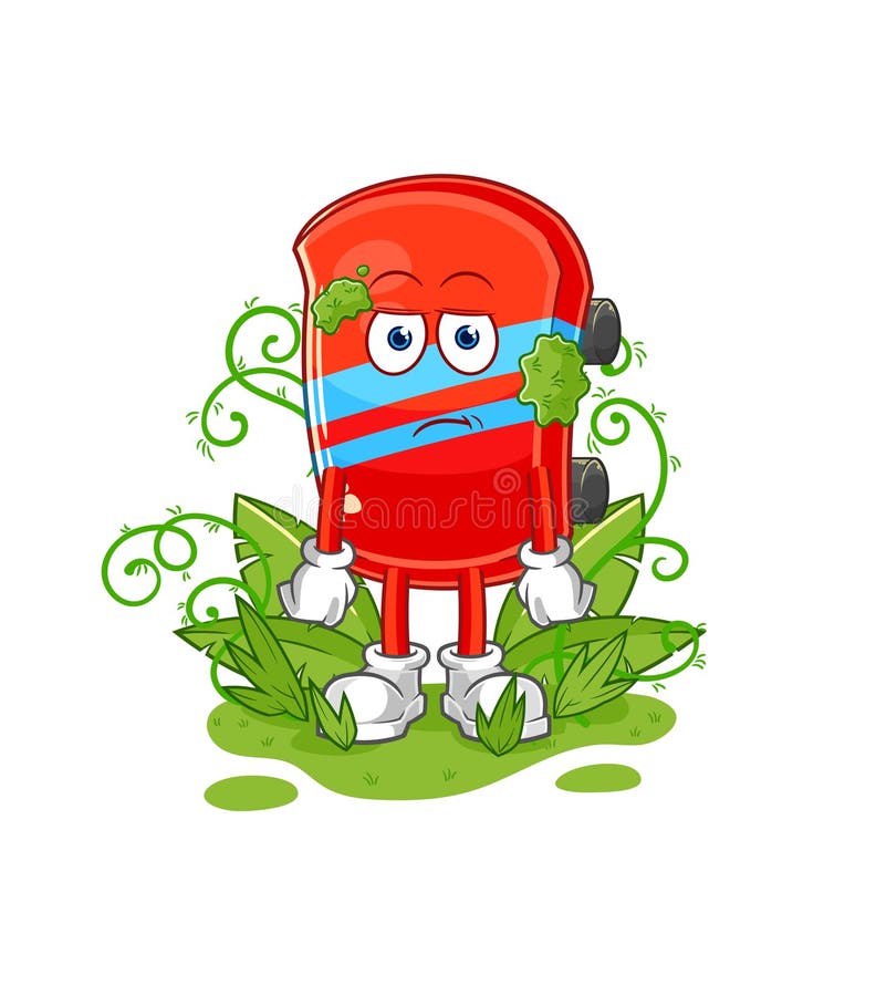 Skateboard Waiting Too Long Mascot. Cartoon Vector Stock Vector ...