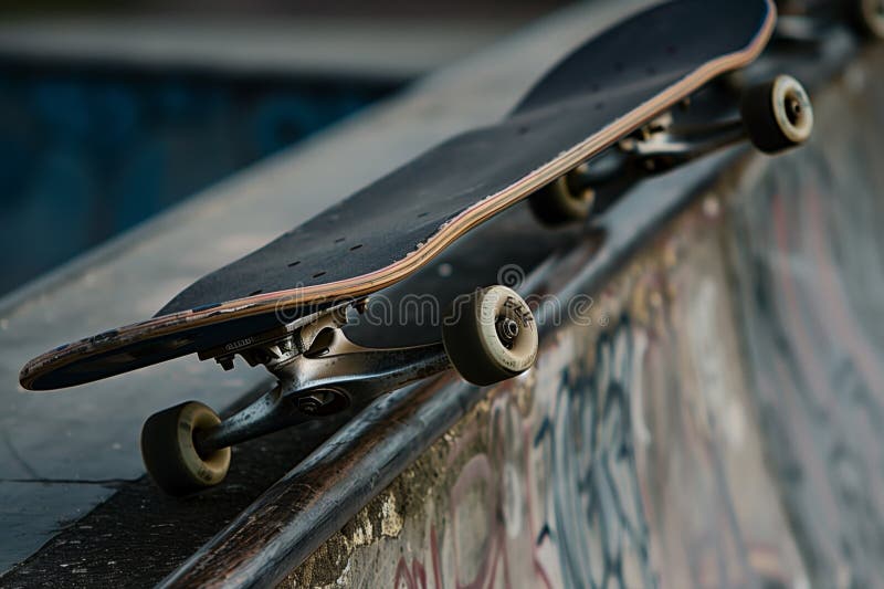 Skateboard Wheels Rolling on an Urban Edge Stock Image - Image of ...