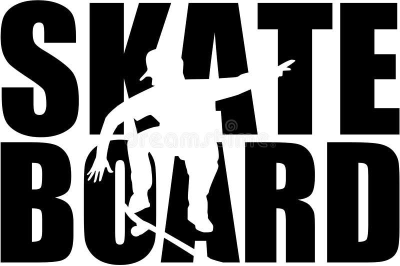 Skateboard Word with Cutouts Stock Vector - Illustration of skating ...