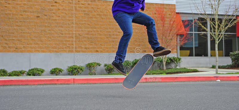 Skateboarder air trick stock image. Image of land, daredevil - 19039271