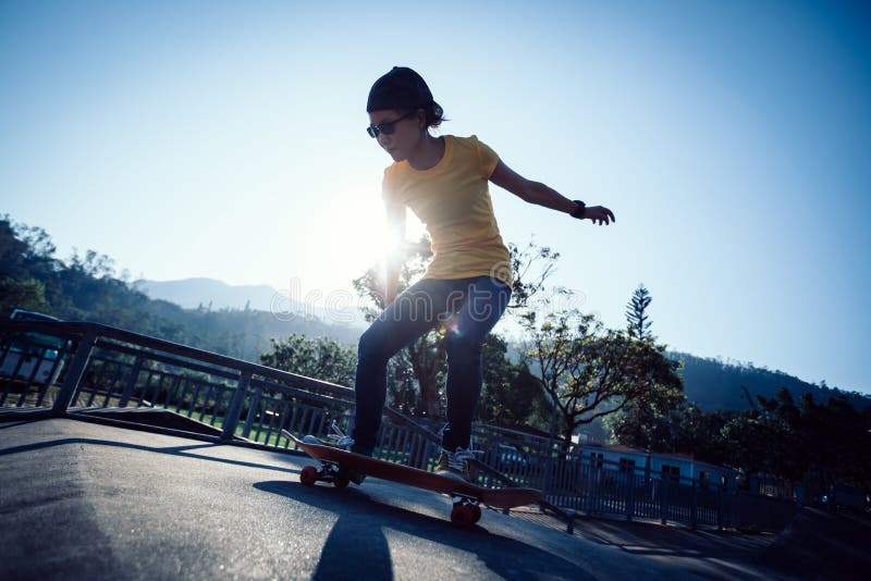 Skateboarder doing ollie stock image. Image of park - 132810607