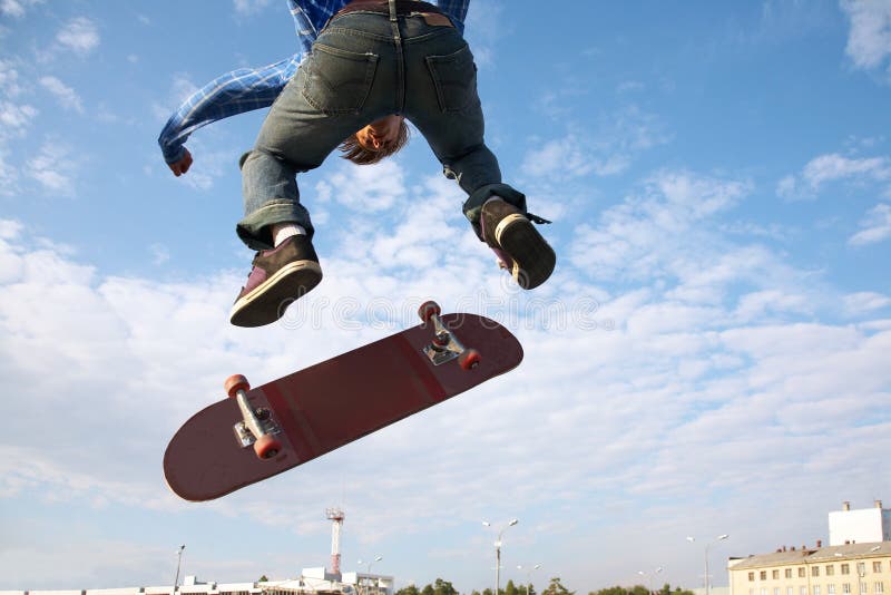 Jump on skateboard stock photo. Image of blue, adrenaline - 31731056