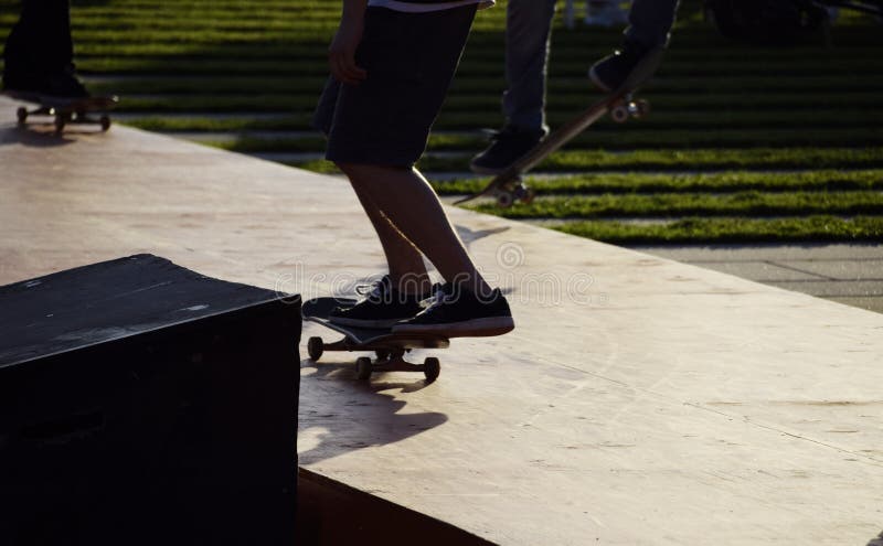 Skateboarder in a park stock photo. Image of obstacle - 267785530