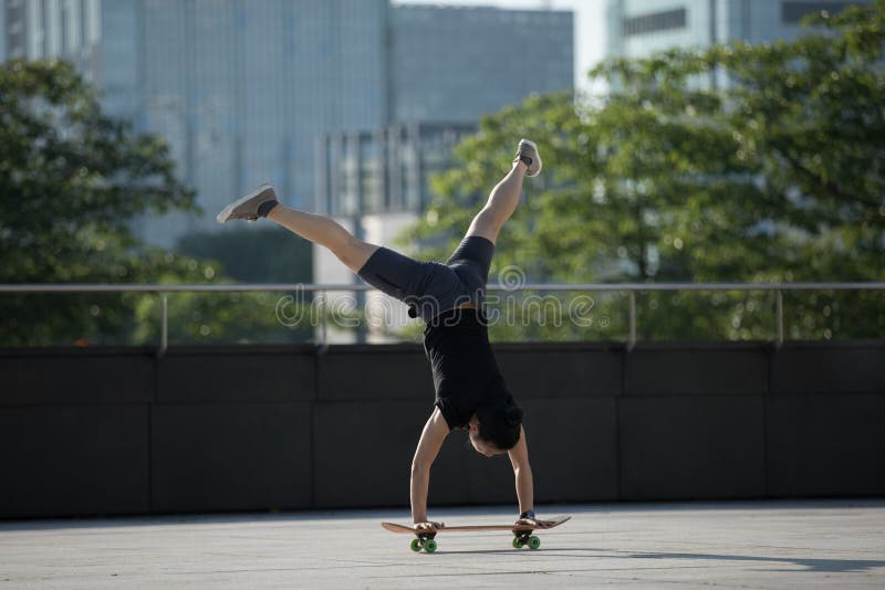 Skateboarder hand up stock image. Image of high, jump - 13782979