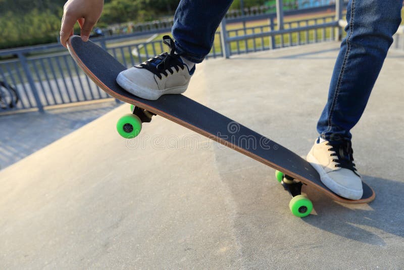 Skateboarder Practice Skateboarding at Skatepark Stock Image - Image of ...