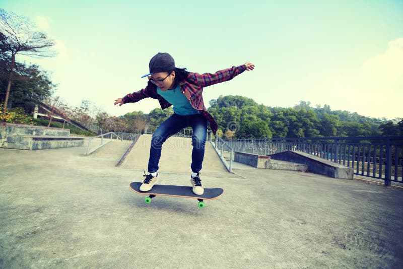Skateboarder Riding Skateboard at Skatepark Stock Image - Image of ...