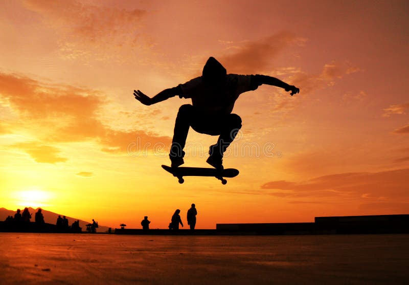 Skateboard Silhouette Sunset