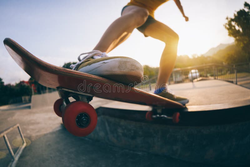 Skateboarder Skateboarding on Skatepark Ramp Stock Image - Image of ...