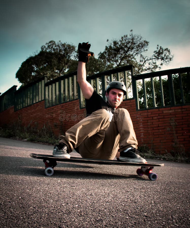 Skateboarder stock image. Image of longboarding, recreation - 40750715