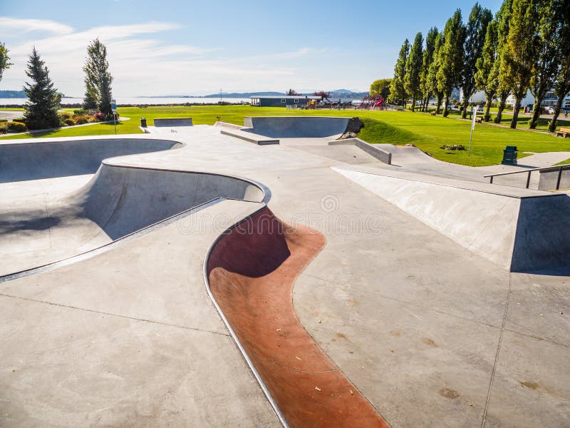 Skateboarding Park at the Ocean Shore Stock Image - Image of recreation ...
