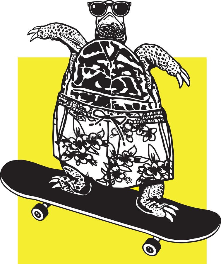 Turtle Skateboard Stock Illustrations – 119 Turtle Skateboard Stock ...