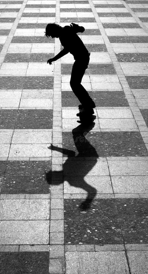 Skater and Her Shadow 1 stock photo. Image of latina - 16576014