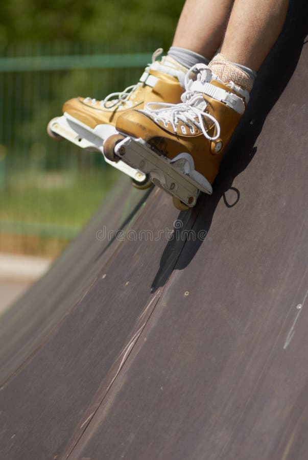 Skater in Aggressive in-line Rollerblades Stock Photo - Image of ...