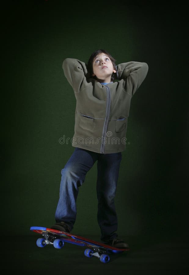 Skater Boy with a Cool Attitude. Grunge Style Stock Image - Image of ...