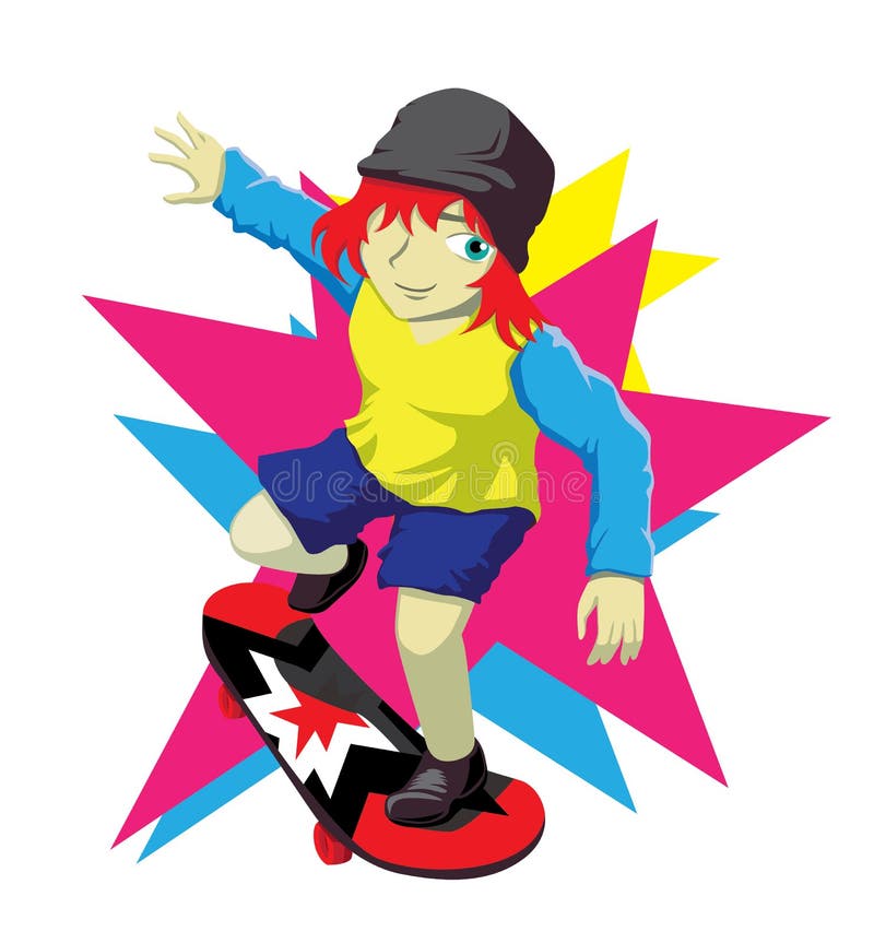 Skater Cartoon Vector Illustration Stock Vector - Illustration of hobby ...
