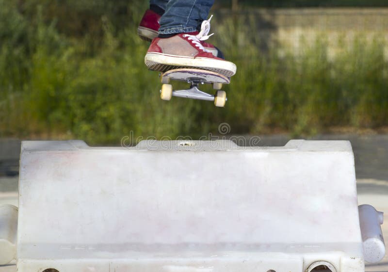 The Skater Jump the Obstacle Stock Image - Image of obstacle, dangerous ...