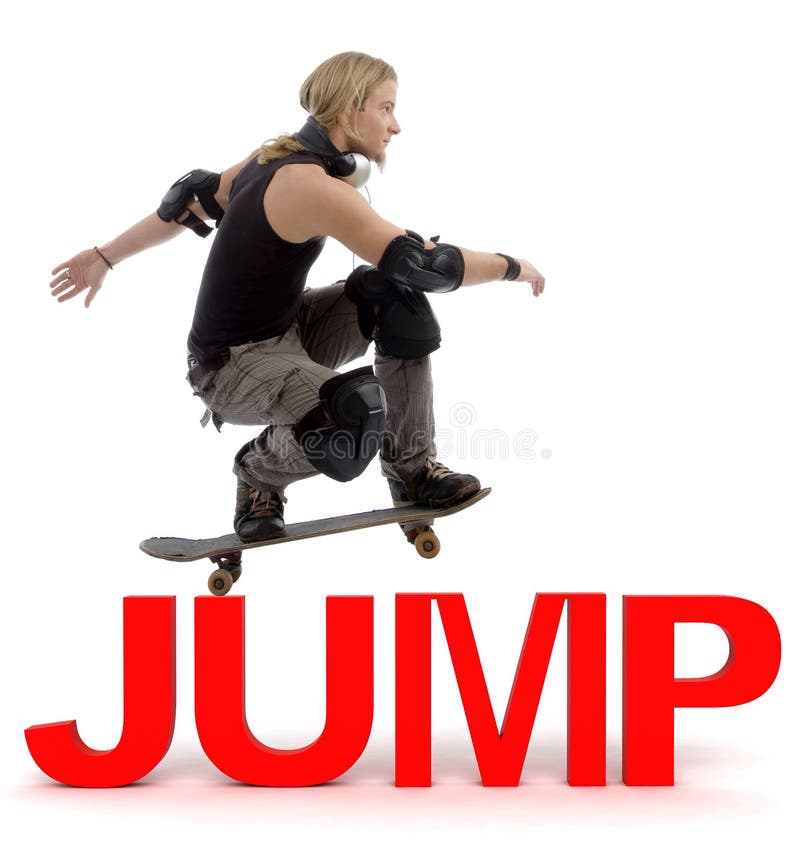 Skater jumping over text stock photo. Image of model, generated - 7240552