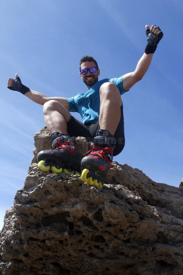 Skater on the summit stock image. Image of inline, summer - 62385969