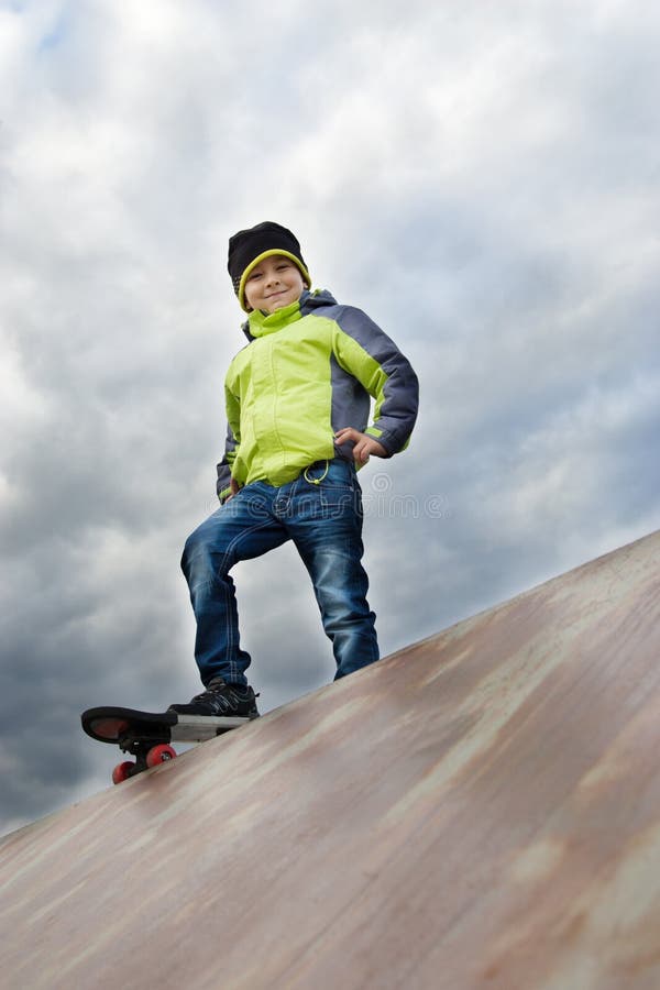 Skater Training on the Table Stock Photo - Image of skateboarding ...